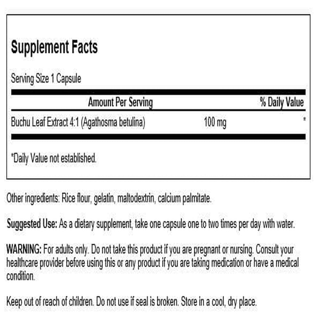 100 mg Buchu Leaf supplement