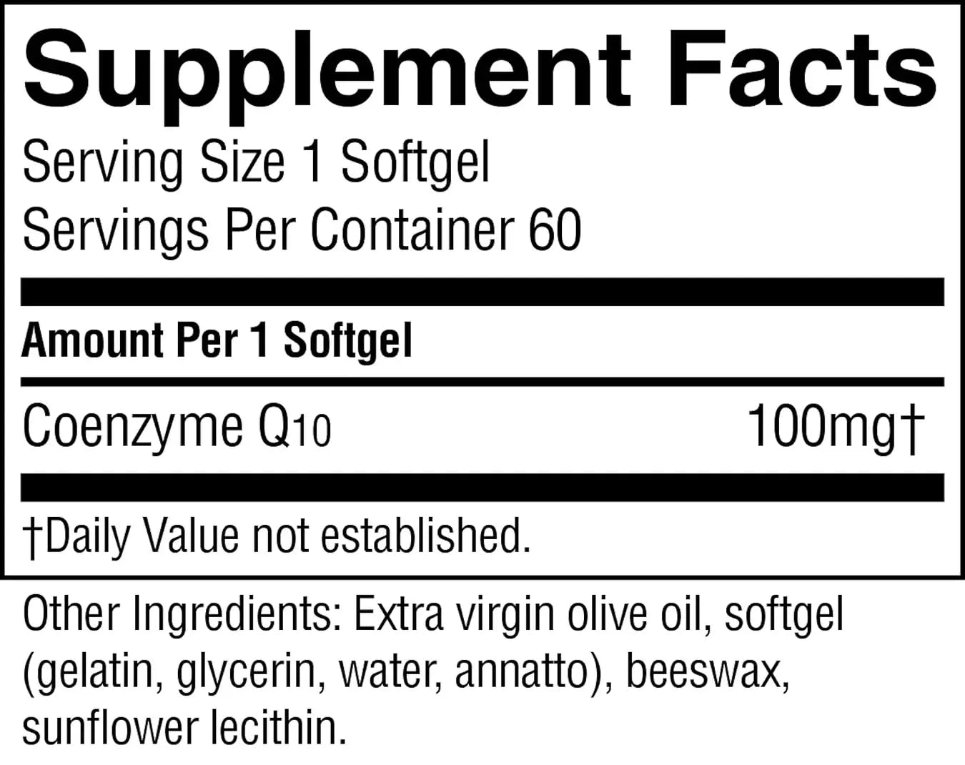 100 mg coq10 antioxidant formula