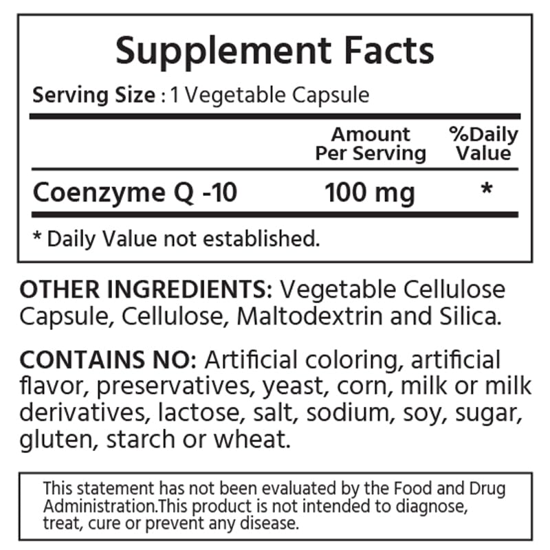 100 mg CoQ10 for energy support