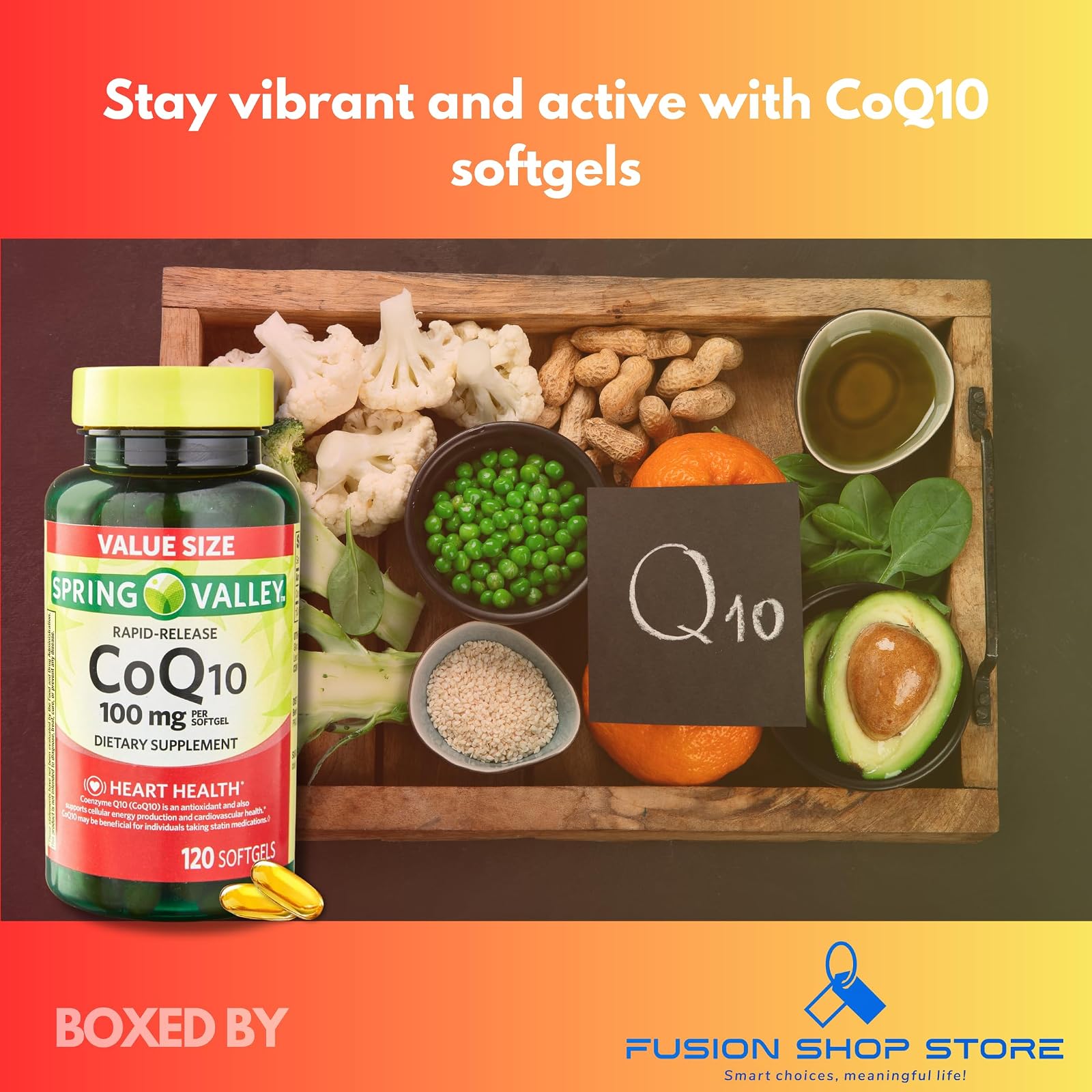 100 mg CoQ10 health supplement