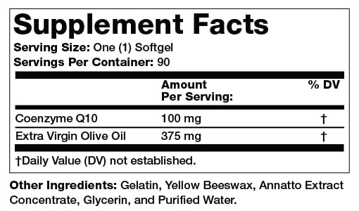 100 mg CoQ10 supplement for energy support