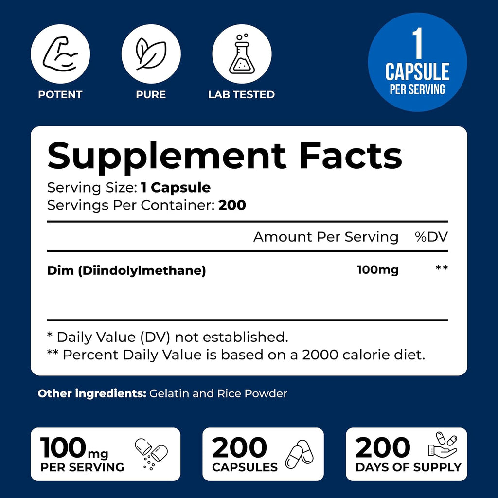 100 mg DIM capsules for men