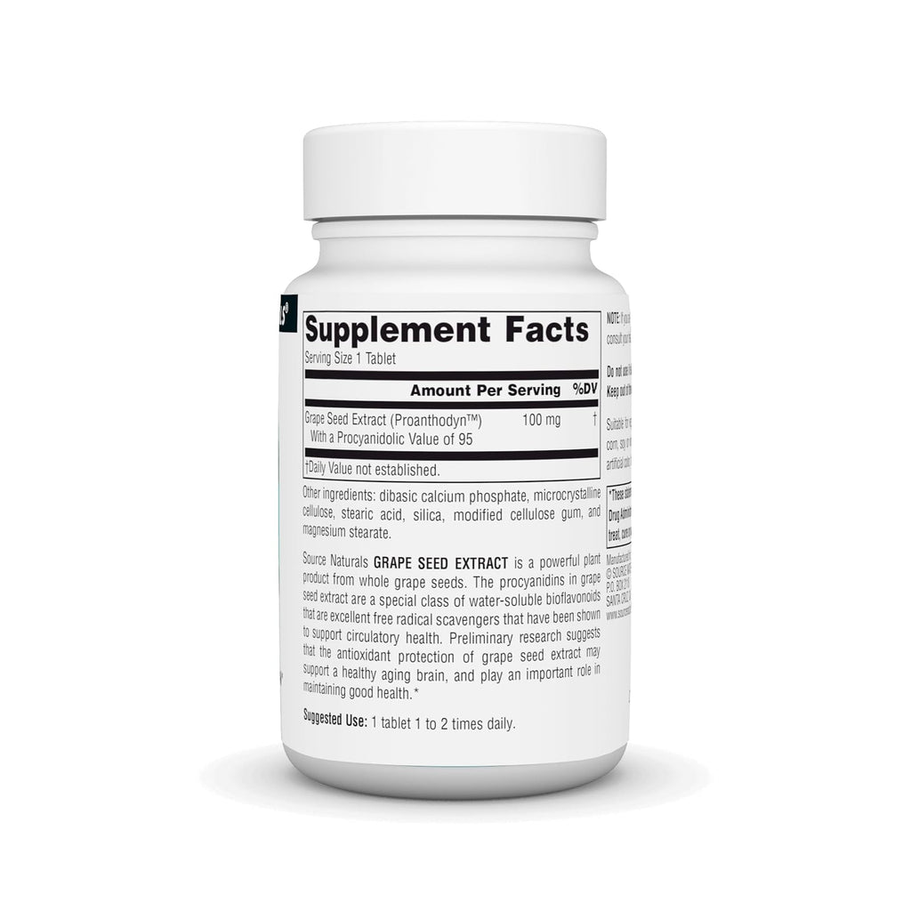 100 mg grape seed extract tablets