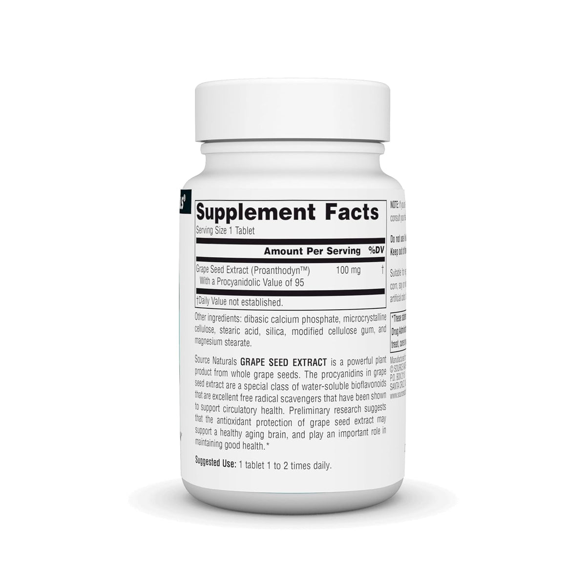 100 mg grape seed extract tablets