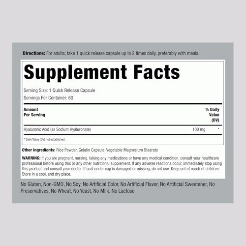 100 mg hyaluronic acid supplement