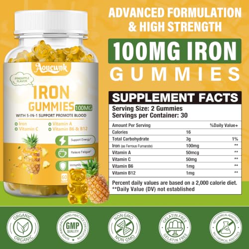 100 mg iron bisglycinate gummies