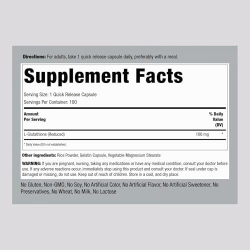100 mg L-Glutathione dosage