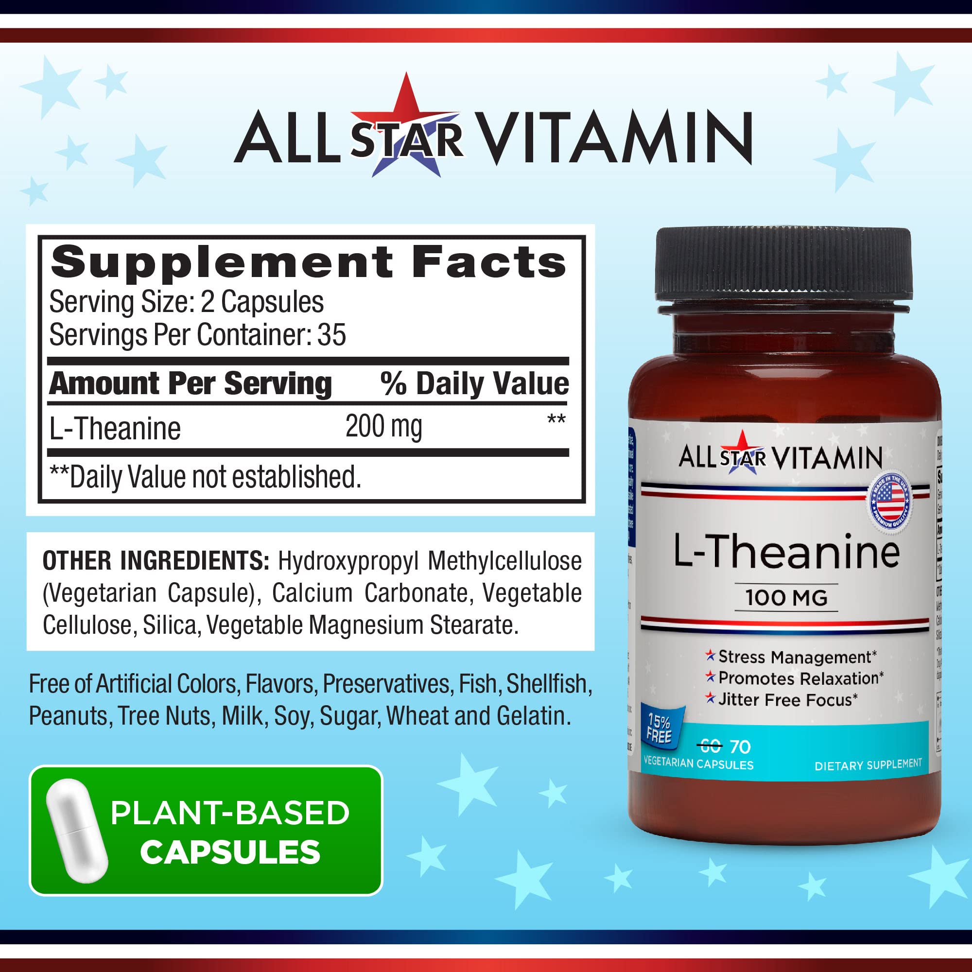100 mg L-Theanine for enhanced focus