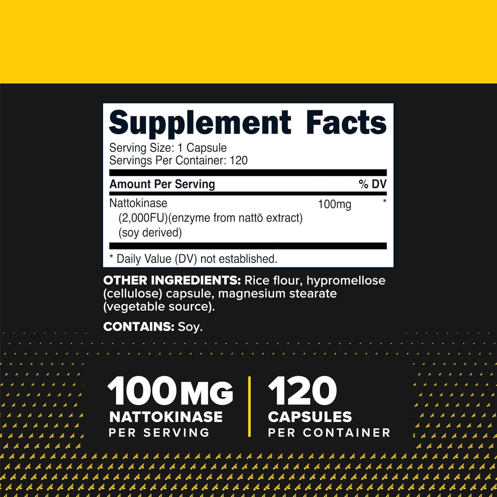 100 mg Nattokinase capsules for health