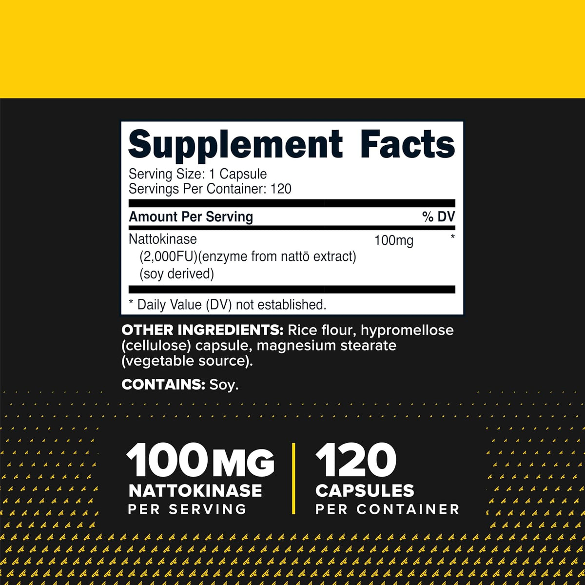 100 mg Nattokinase capsules for health
