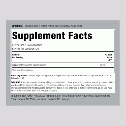 100 mg peppermint oil capsules