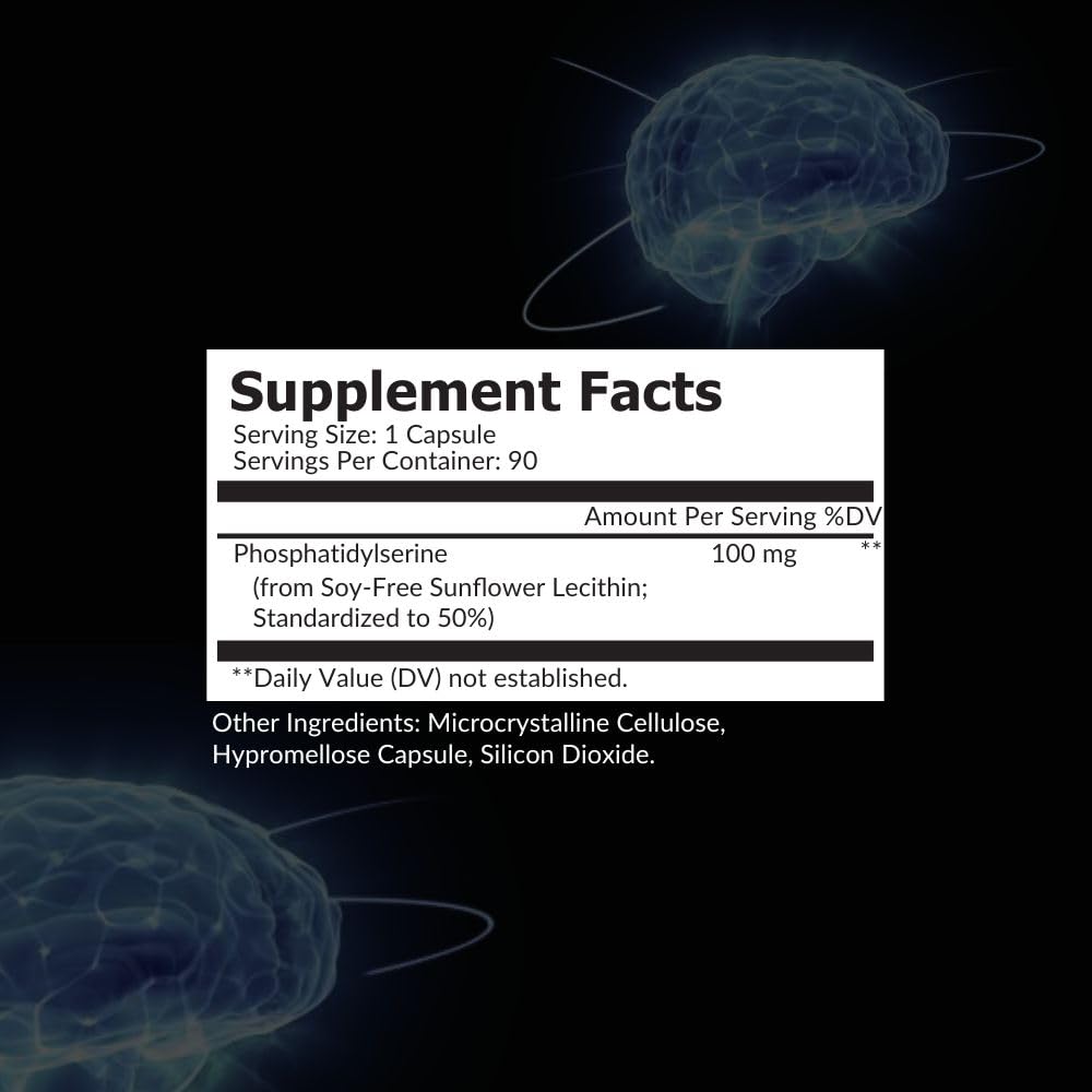 100 mg Phosphatidylserine capsules for focus
