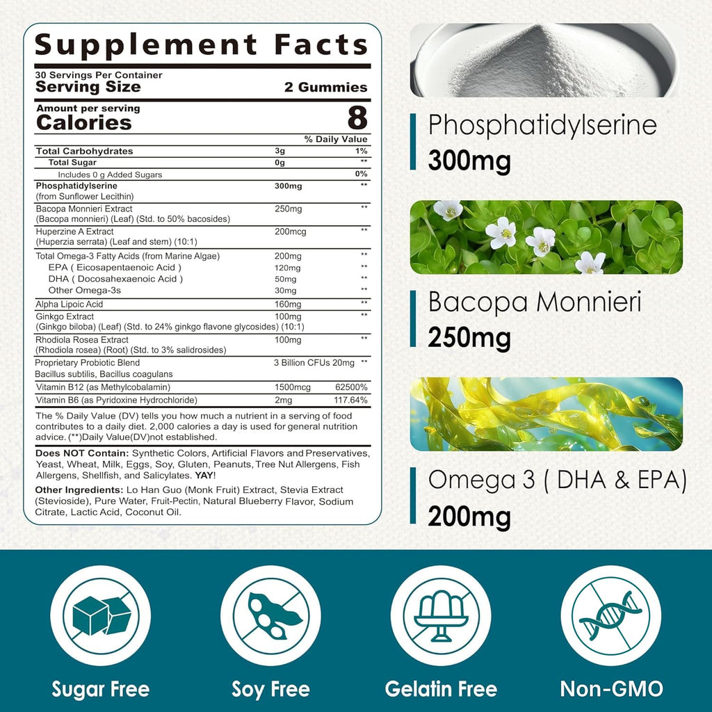 100 mg Phosphatidylserine capsules for focus