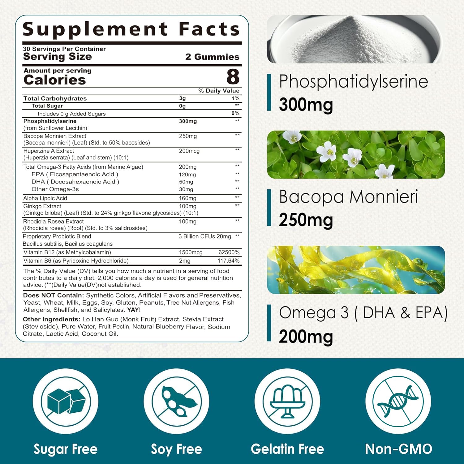 100 mg Phosphatidylserine capsules for focus