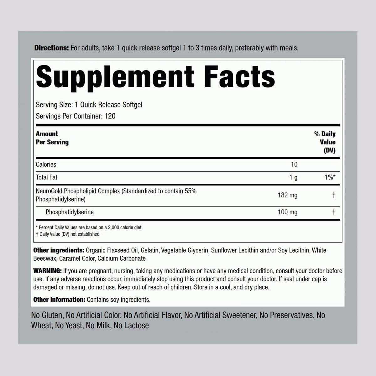 100 mg phosphatidylserine for brain health