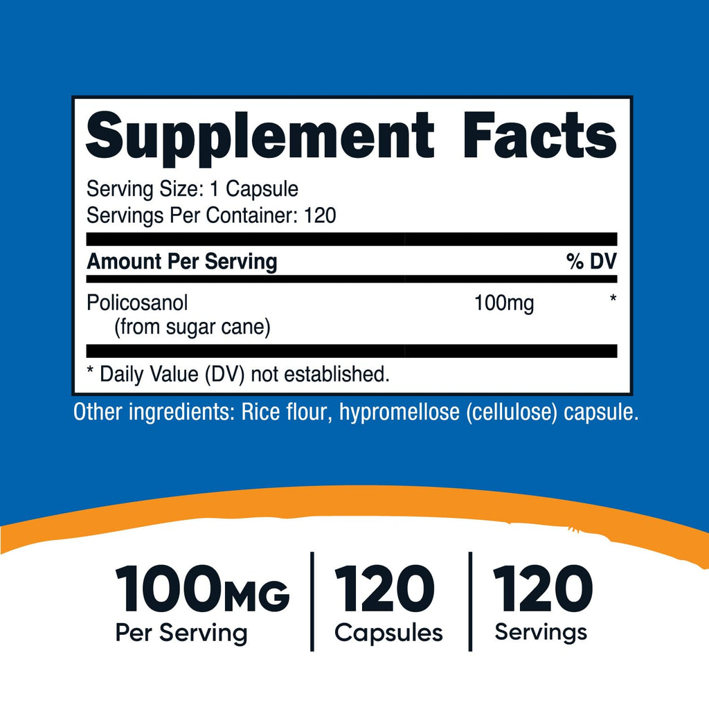 100 mg Policosanol capsules for daily wellness
