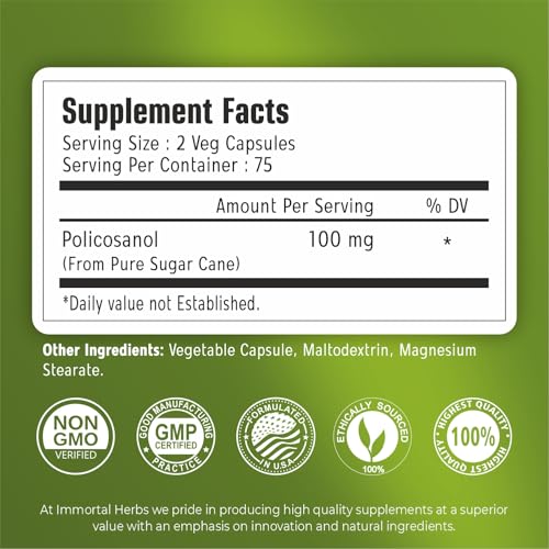 100 mg Policosanol capsules for energy
