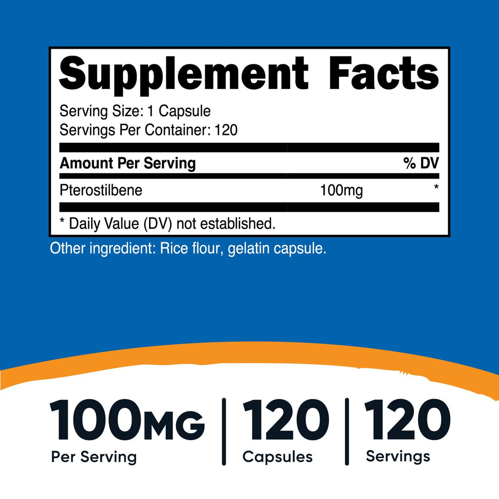 100 mg Pterostilbene for daily wellness