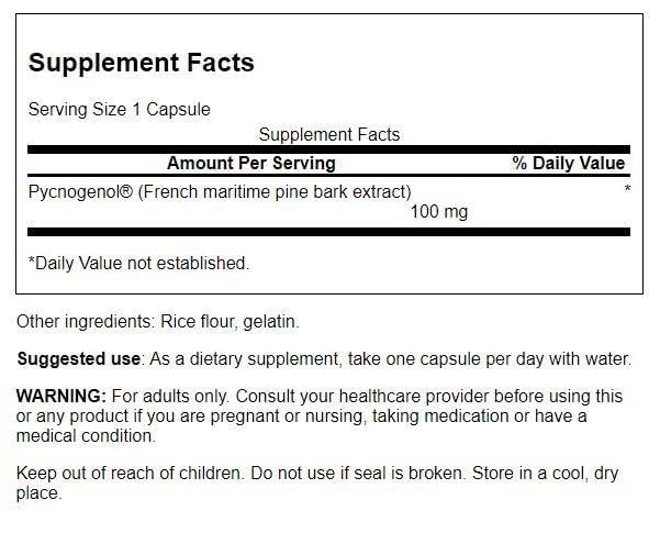 100 mg Pycnogenol for healthy circulation