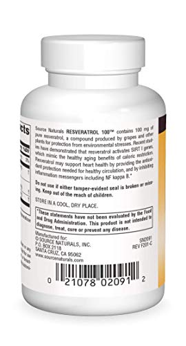 100 mg Resveratrol antioxidant supplement