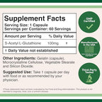 100 mg S-Acetyl L-Glutathione capsules