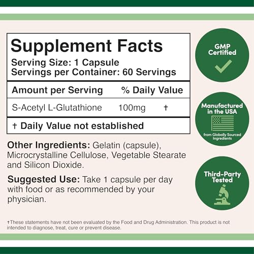 100 mg S-Acetyl L-Glutathione capsules