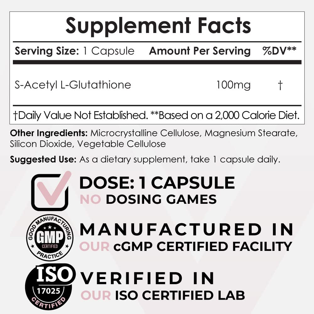 100 mg S-Acetyl L-Glutathione for wellness