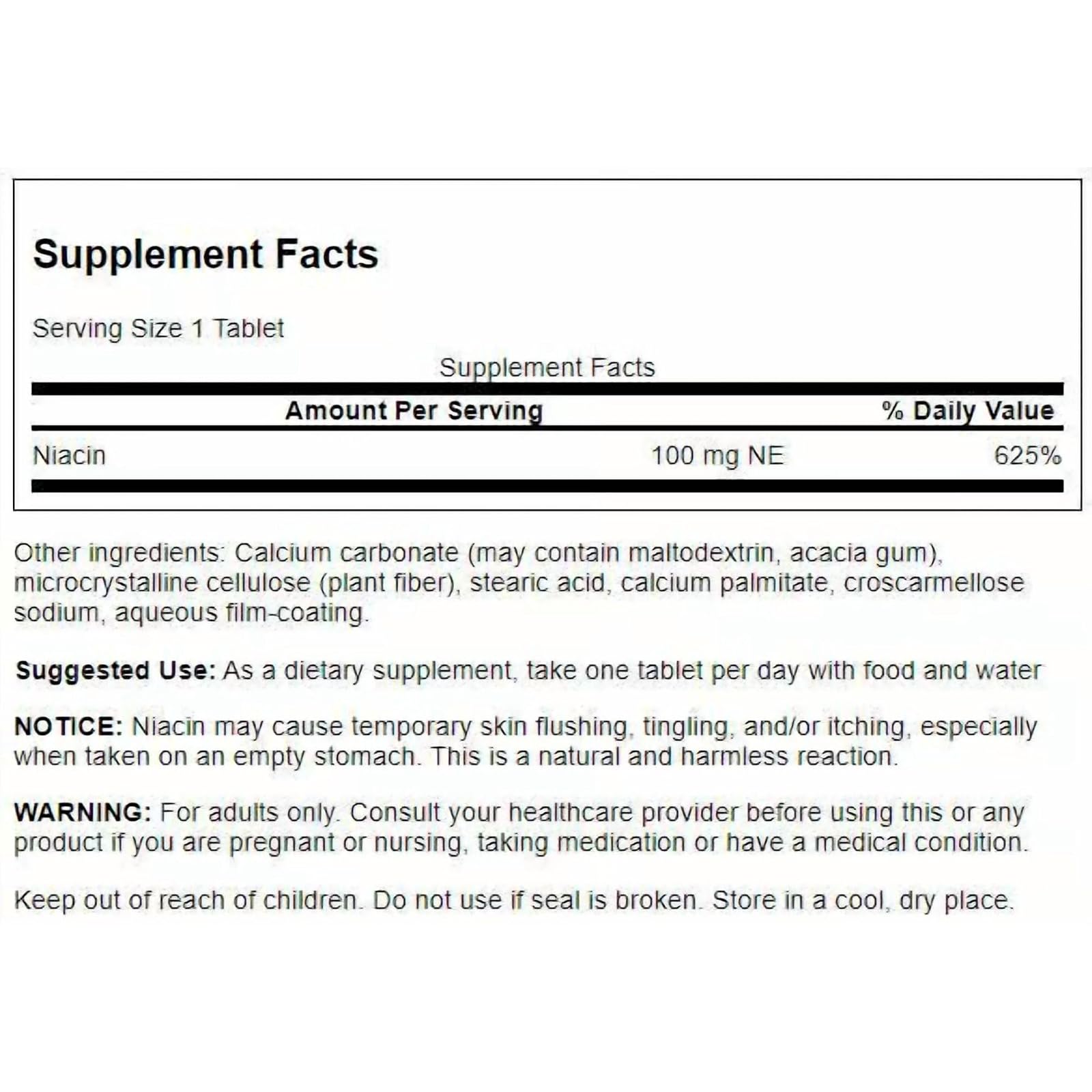 100 mg Swanson Vitamin B3 supplement
