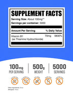 100 mg Thiamine HCl supplement