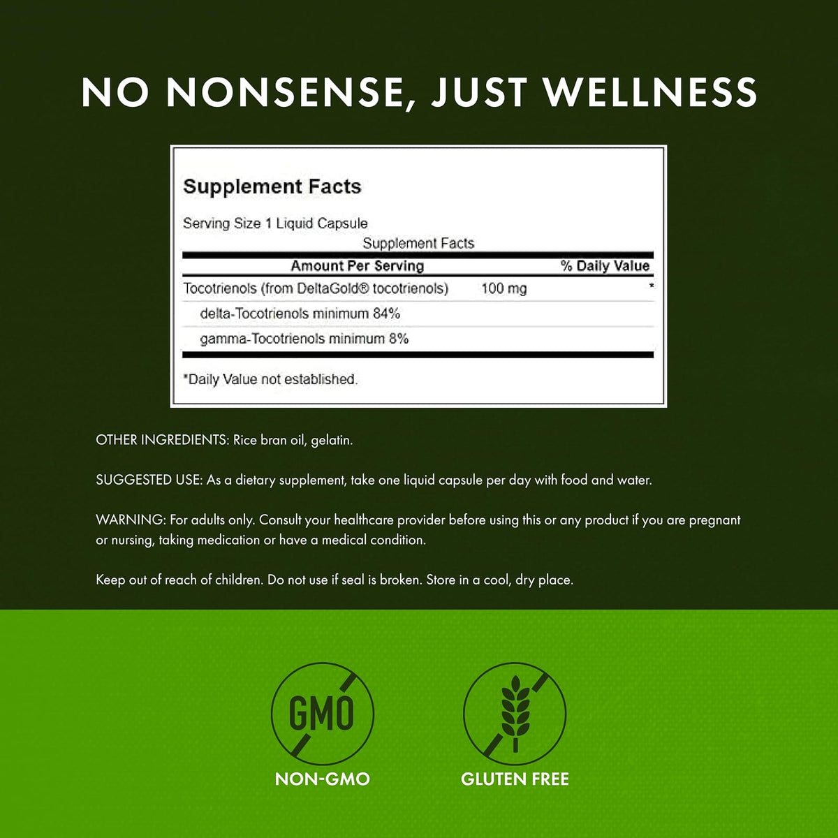100 mg tocotrienols for health
