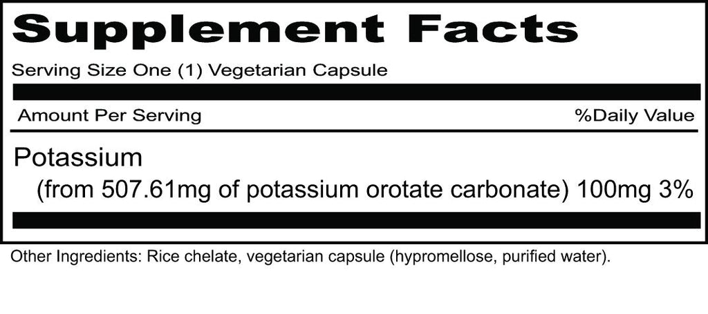100 mg vegetarian potassium capsules