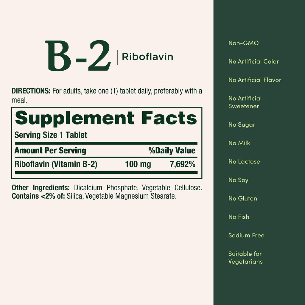100 mg Vitamin B2 for vitality