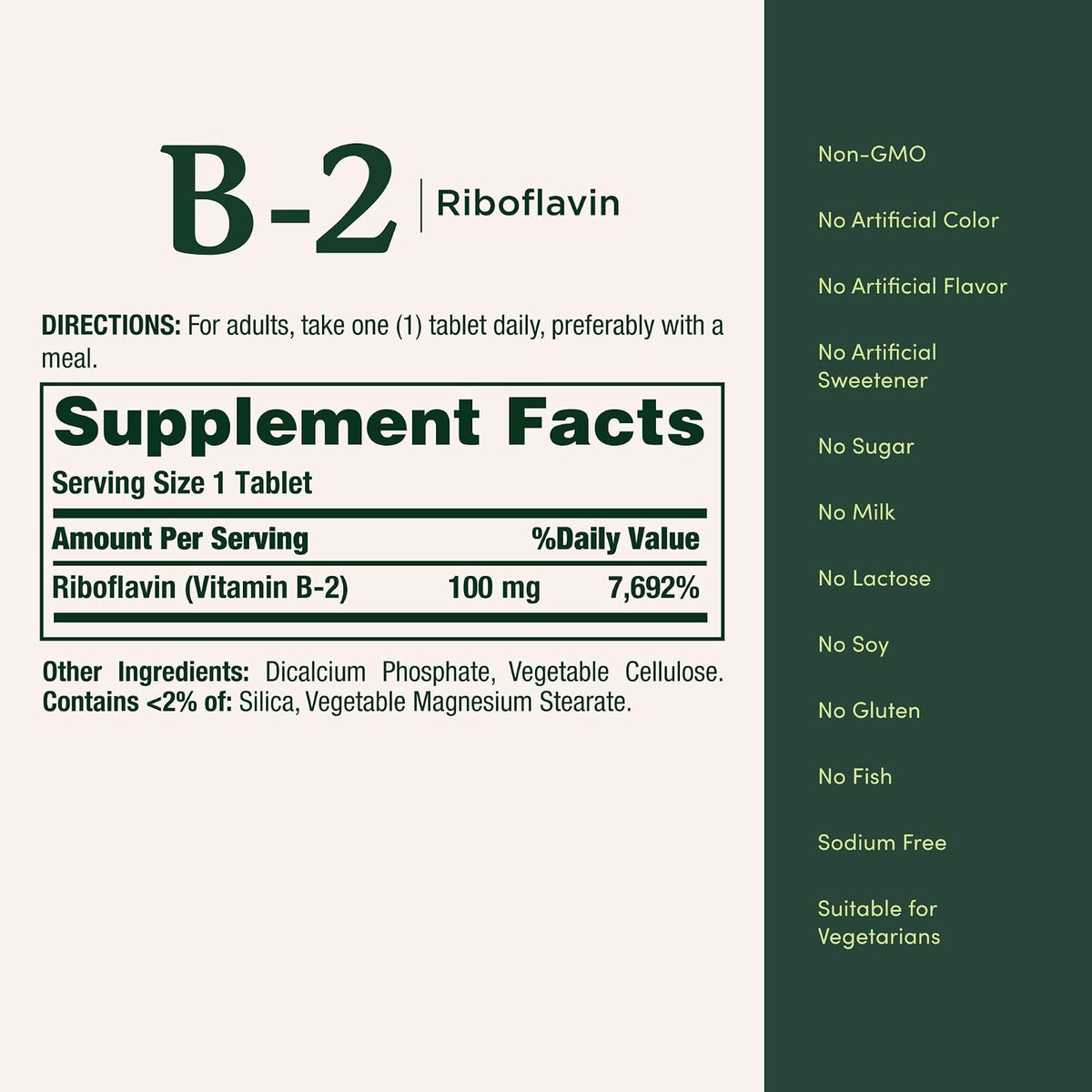 100 mg Vitamin B2 for vitality