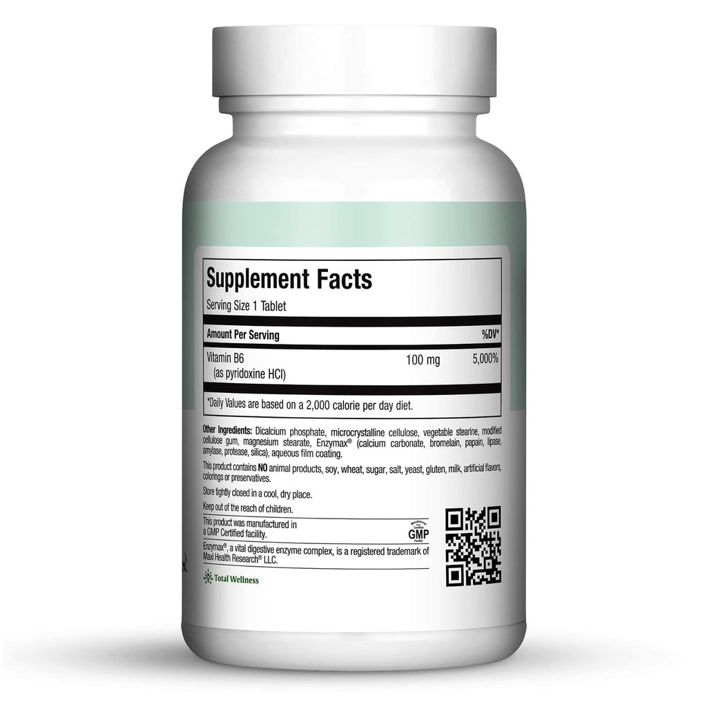100 mg Vitamin B6 for energy support