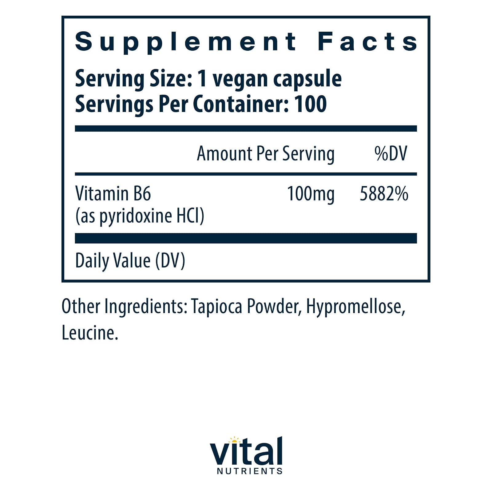 100 mg Vitamin B6 for energy