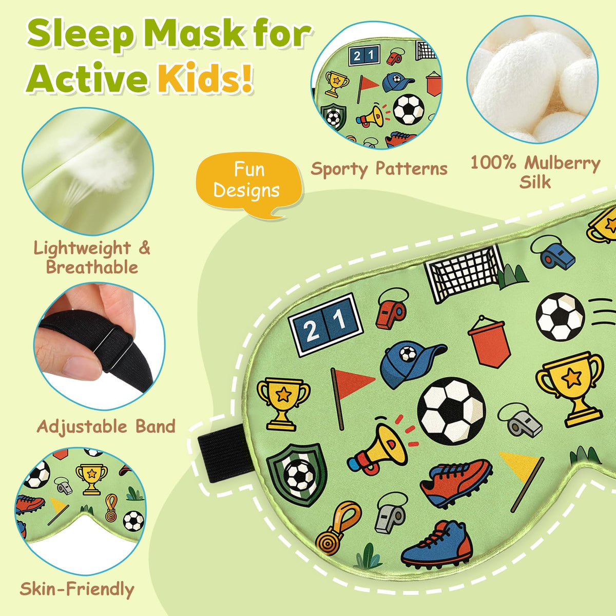 100% mulberry silk eye cover for kids