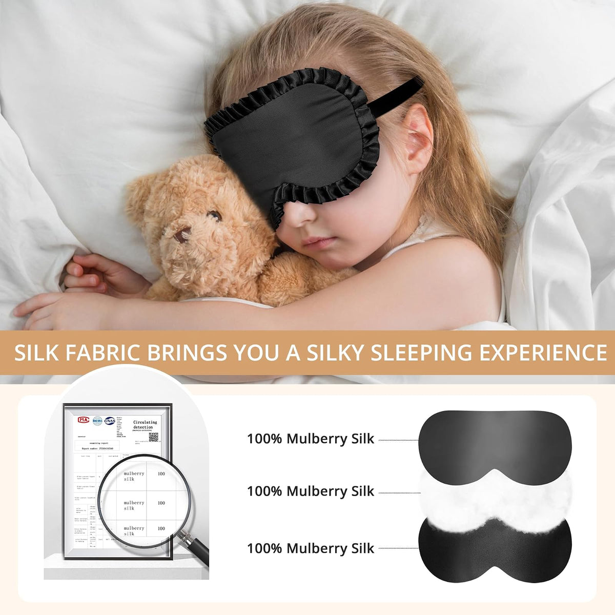 100% mulberry silk eye mask comfort