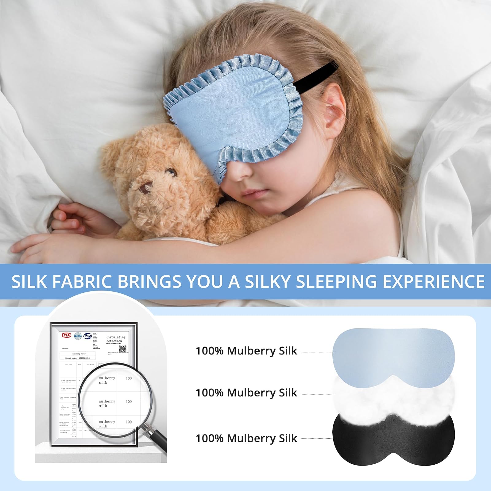 100% mulberry silk eye mask for kids