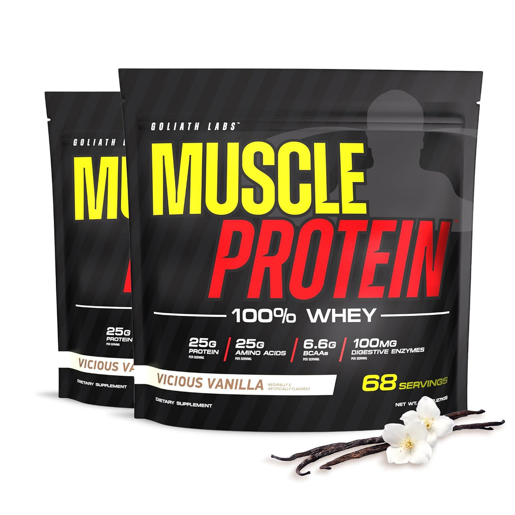 100% Muscle whey protein powder vanilla