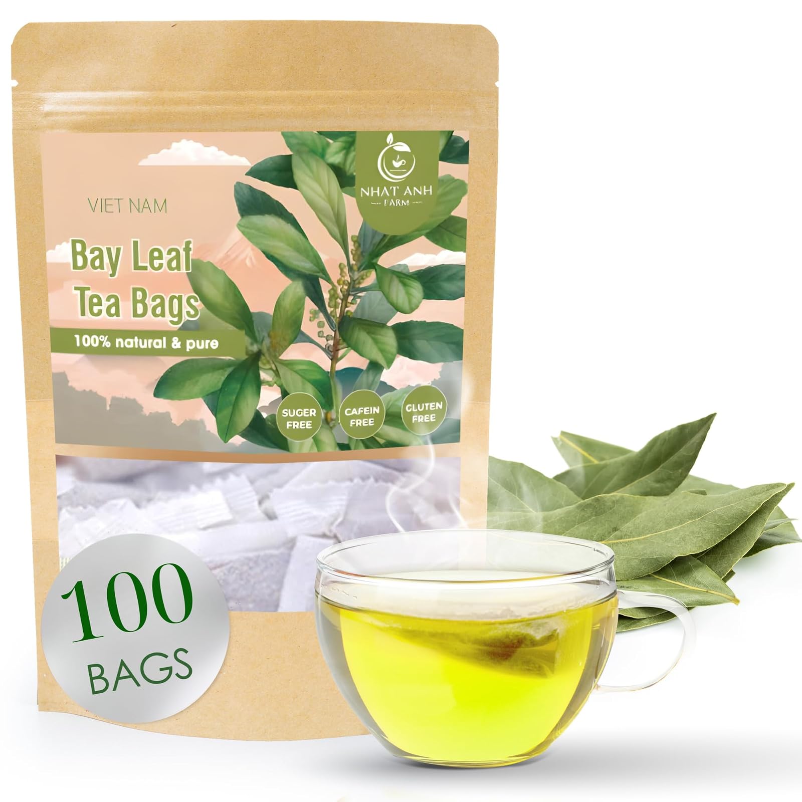 100% natural bay leaf tea bags