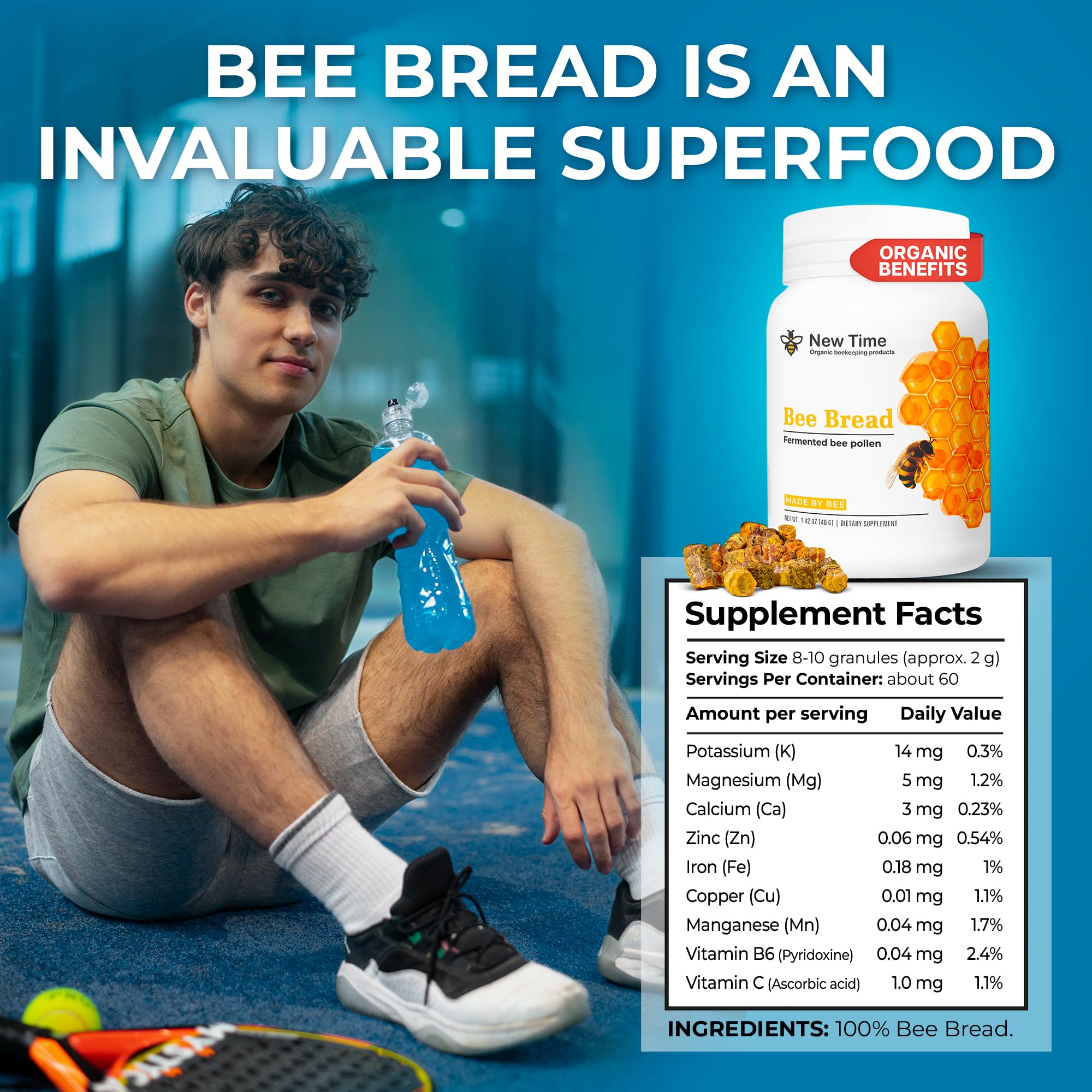 100% natural bee bread for vitality