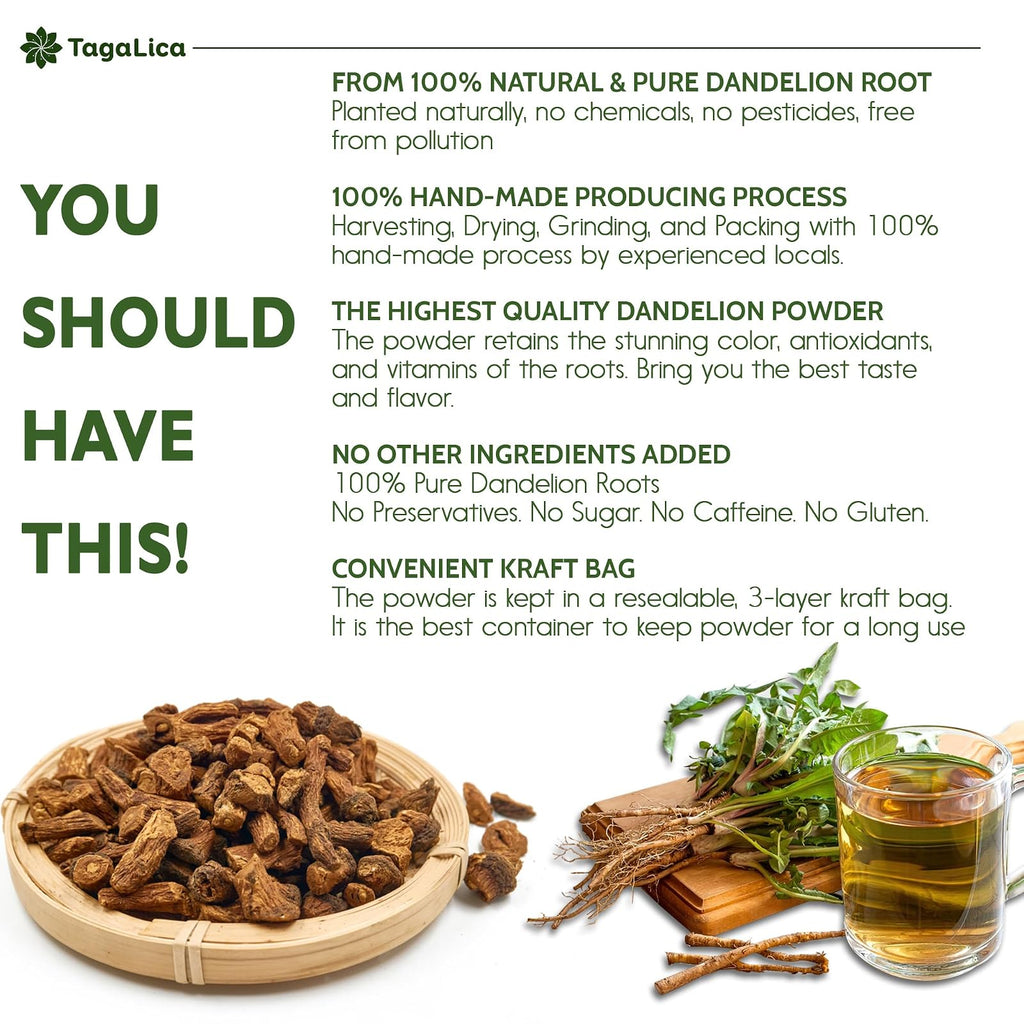 100% natural dandelion root supplement
