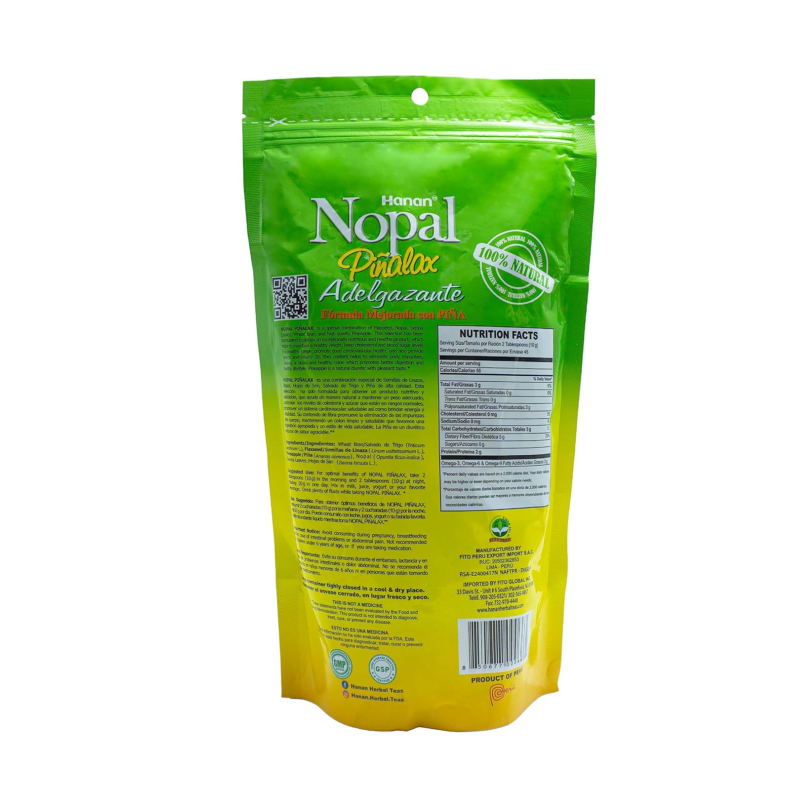 100% natural dietary fibers