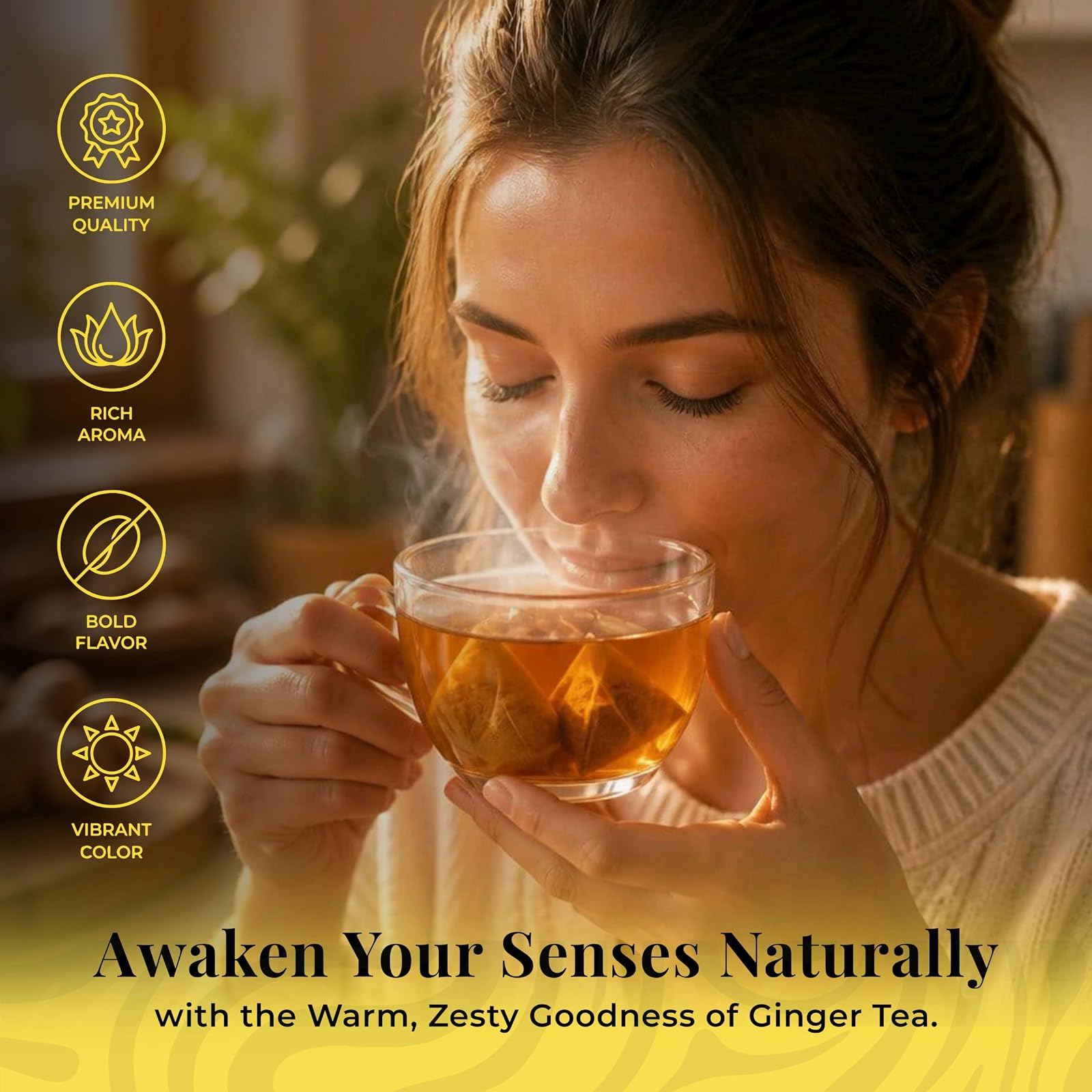 100% natural ginger root tea