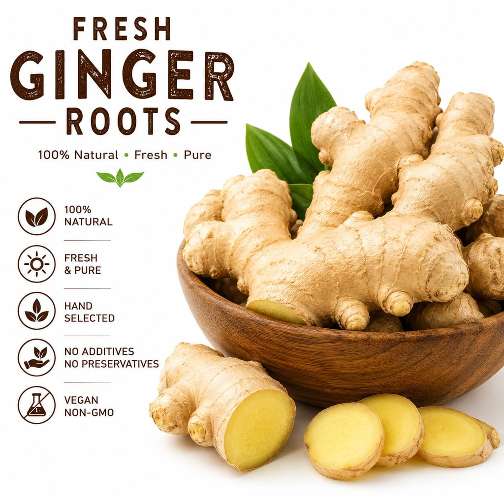 100% natural ginger spice for cooking