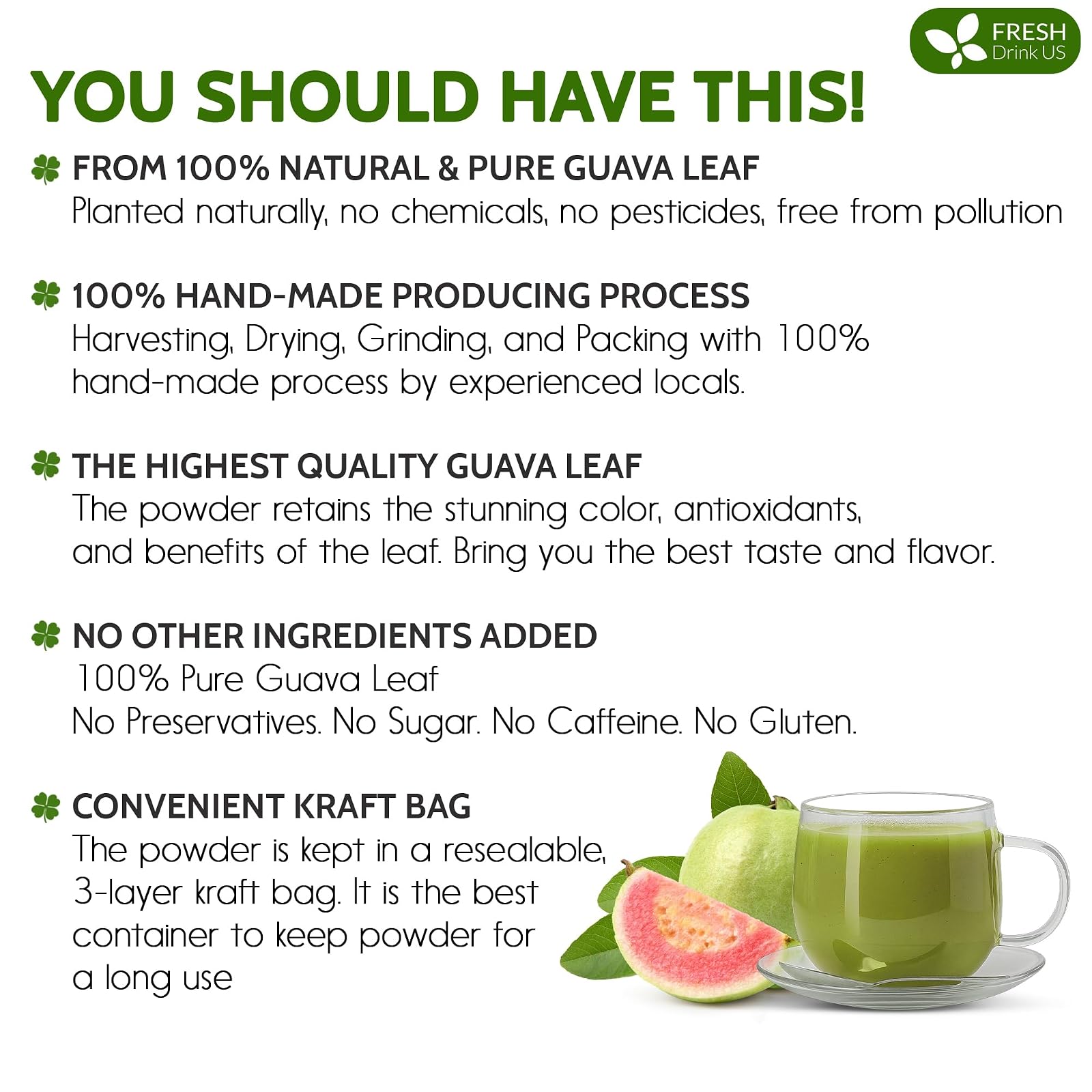 100% natural guava leaf tea