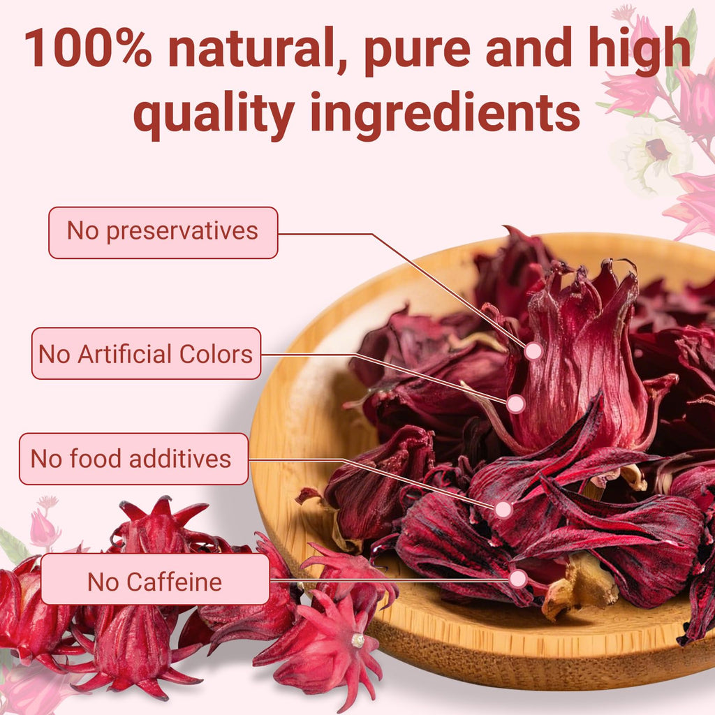 100% natural hibiscus herbal tea