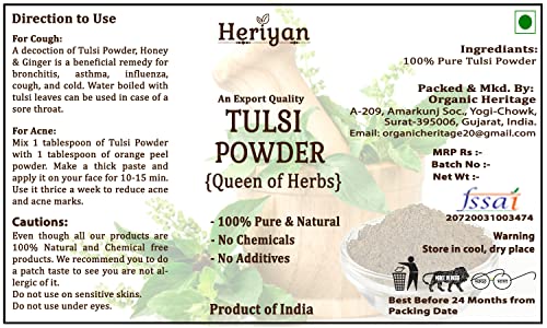 100% natural holy basil supplement