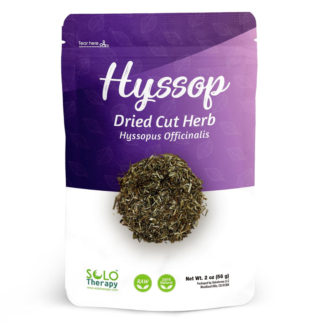 100% natural hyssop dried cut herb