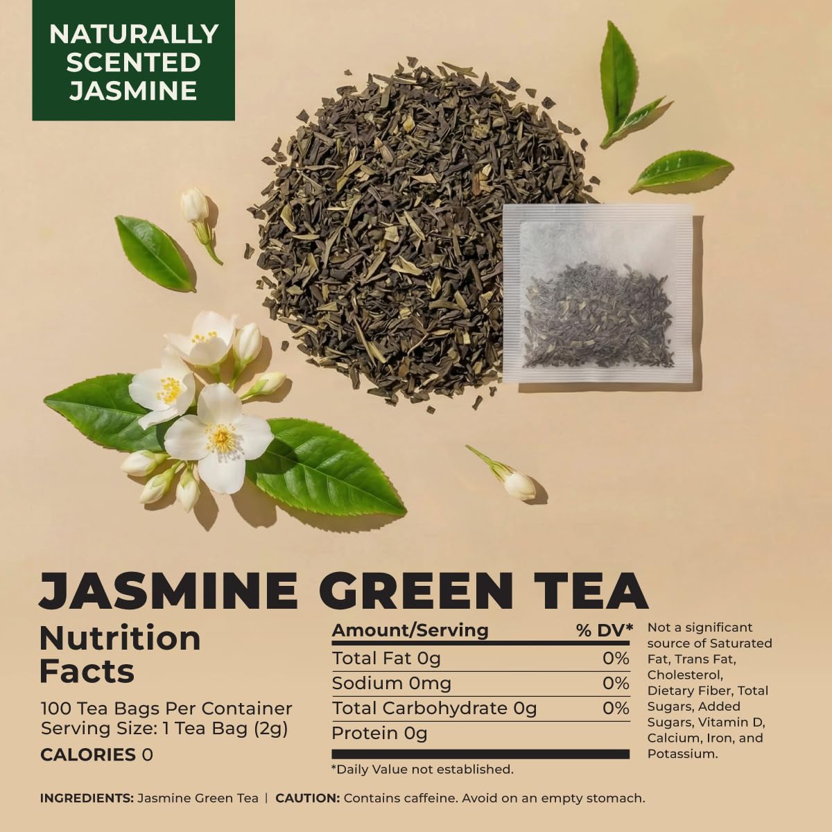 100% natural jasmine green tea